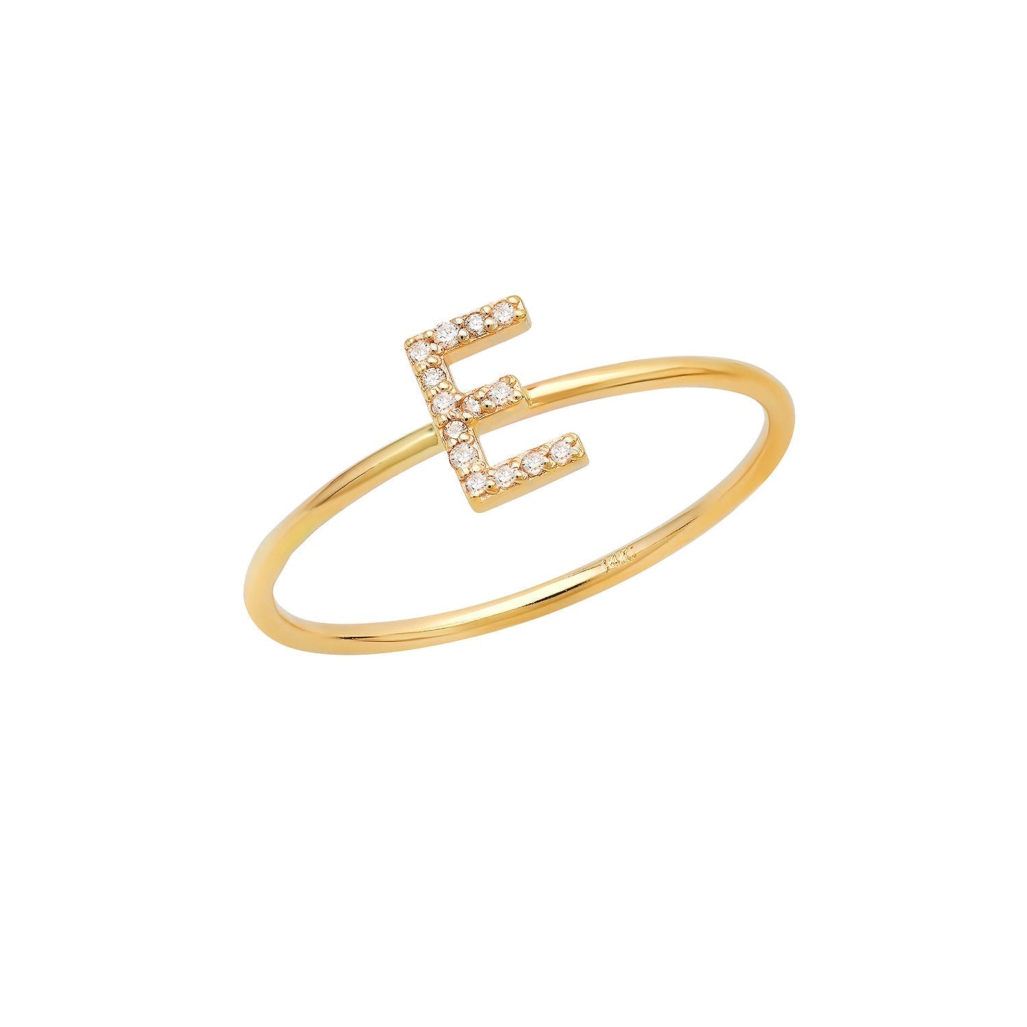 Diamond Initial Ring – BYCHARI Wholesale